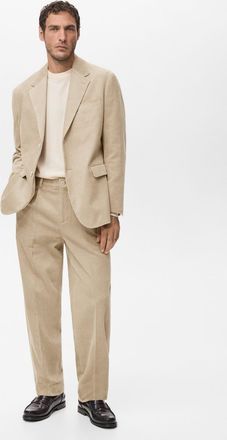 Mango Pantalon velours côtelé regular-fit beige - Homme - 38 - MANGO MAN