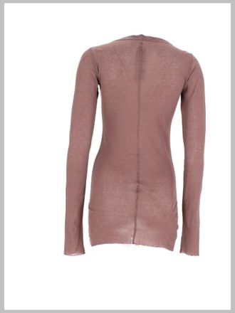 Rick Owens Womens Long-Sleeved Cotton T-Shirt Pink T-Shirts And Polos