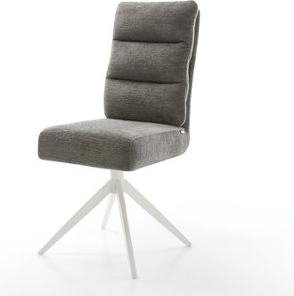 DELIFE Drehstuhl Pela-Flex Boucl&eacute; Soft Schlamm Kreuzgestell breit Wei&szlig; 360&deg; drehbar Wippfunktion Taschenfederkern, Esszimmerst&uuml;hle