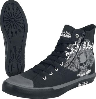 Rock Rebel by EMP Unisex Schwarze Sneaker mit Totenkopf-Print EU45