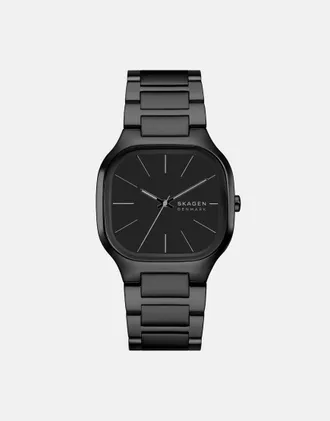 Skagen Mellem - Herrenuhr aus Edelstahl in Schwarz mit drei Zeigern
