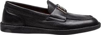 Dolce & Gabbana Loafer - Black Soft Leather Loafers - Gr. 41,5 (EU) - in Schwarz - f&uuml;r Damen
