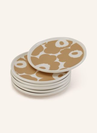 Marimekko 6er-Set Unterteller Oiva/Unikko beige