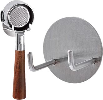 Generic Chaies Kaffee-Siebträger-Wandregalhalter, Kaffee-Siebträger-Aufhänger - Wandmontierter Filterhalter für Kaffeemaschinen aus Edelstahl - Kaffeemaschine