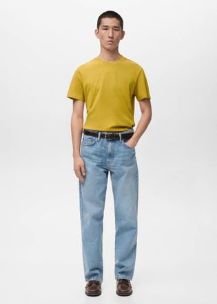 Mango T-shirt slim-fit manches courtes moutarde - Homme - XXL - MANGO MAN