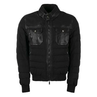 Moorer Gepolsterte Bomberjacke mit Lederdetails - - Jackets - Herren - Schwarzk - M