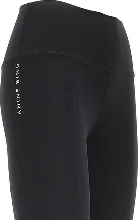 Anine Bing High-Waisted Stretch Nylon Leggings - Black