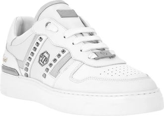 Philipp Plein Low-Top Sneaker - Lo-Top Turnschuhe Mit Nieten Verziert - Gr. 39 (EU) - in Weiß - für Damen