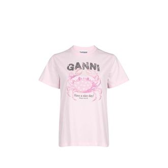 Ganni T-shirt &agrave; motif crabe en coton