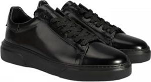 Desa Chaussures Man &agrave; Enfiler - Aspect Cuir, Fermeture &agrave; Lacets, Semelle Plate, Respirantes | Noir - 44