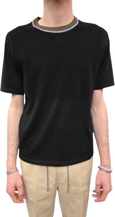 Paul Smith Homme, Tops, Noir, Taille: L Pull en M&eacute;rinos &agrave; Manches Courtes