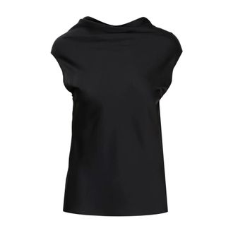Philosophy di Lorenzo Serafini Femme, Tops, Noir, Taille: 40 FR Cr&ecirc;pe Draped Collar Top