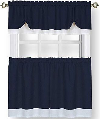 Achim Home Decor Darcy Fenstervorhang-Set, Etagen- und Volant-Fenstervorhang-Set, 147 cm breit, 61 cm lang, lichtfilternde Vorh&auml;nge f&uuml;r K&uuml;che, Schlafzimmer,