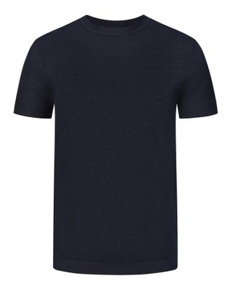 Tom Rusborg Leichtes Strick-T-Shirt mit frontseitiger Reiskornstruktur in