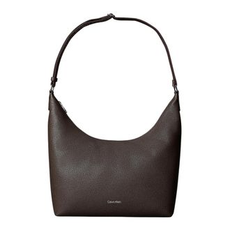 Calvin Klein Sac &agrave; bandouli&egrave;re moyen avec sangle en toile - Femme - Sacs - Brun - Taille: ONE Size