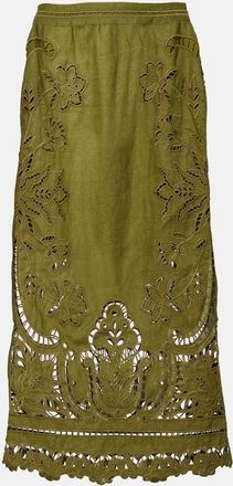 Farm Rio Midirock aus Leinen mit Spitze