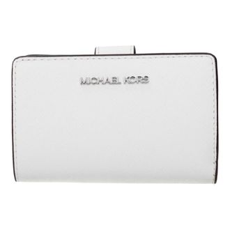 Michael Kors Femme, Accessoires, Blanc, Taille: ONE Size Portefeuille Medium en Cuir Saffiano