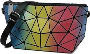 Generic NYSBH Sac &agrave; bandouli&egrave;re pour femme avec cha&icirc;ne et motif g&eacute;om&eacute;trique lumineux, Arc-en-ciel