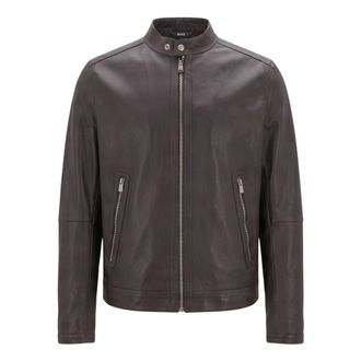 HUGO BOSS Homme, Vestes, Brun, Taille: 2XL Veste en cuir grain&eacute;