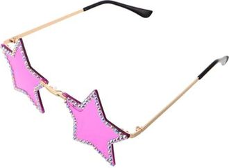 Frcolor Lunettes de Soleil sans Monture Étoile à Cinq Branches avec Décorations Brillantes Accessoires de Scène pour Fêtes et Cosplay Unisexe