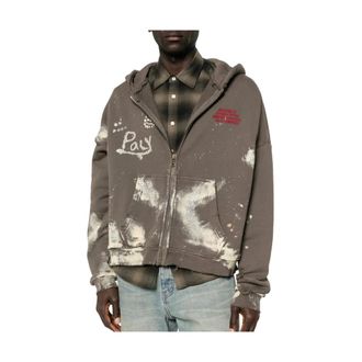 Paly Hollywood Homme, Sweatshirts et sweats &agrave; capuche, Brun, Taille: Xs/S SweaT-shirt zipp&eacute;