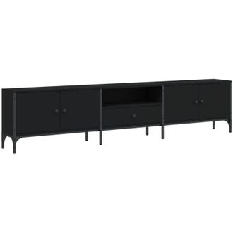 vidaXL Vidaxl - TV-Schrank mit Schublade Schwarz 200x25x44 cm Holzwerkstoff