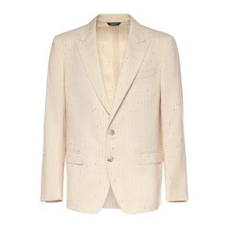 Dolce & Gabbana Homme, Vestes, Rouge, Taille: L Veste crois&eacute;e &agrave; rayures