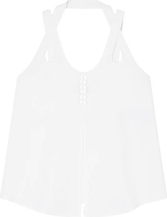 Emporio Armani Femme, Blouses et Chemises, Blanc, Taille: 38 FR Micro Leopard Jacquard Top