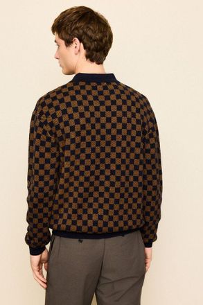 Next Strickjacke Regular Fit Strickjacke mit Geo-Muster und RV (1-tlg)