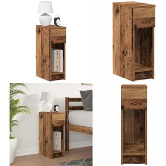vidaXL Nachttisch mit Schublade Altholz-Optik 20x36x60 cm - Schubladen - Altholz
