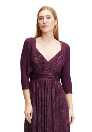 Vera Mont Damen Bolero-Jacke figurbetont 44, Shiny Aubergine