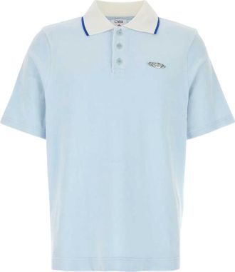 Casablanca Homme, Tops, Bleu, Taille: L Polo &agrave; Manches Courtes en Velours