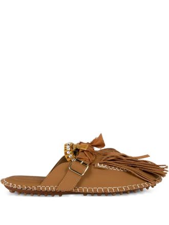 13 09 SR mules à franges - Marron
