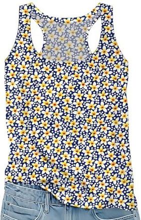 Generic Debardeur Femme Chic et &eacute;l&eacute;gant Chemisier sans Manche Imprim&eacute; D&eacute;bardeur Crop Top Ete Haut Chic et Elegant Caraco Vetement Femme Ete Veste Tee Shirt sa