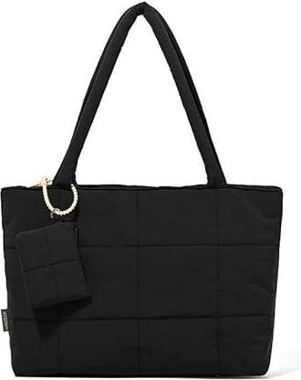 Generic Sac &agrave; main matelass&eacute; tendance et l&eacute;ger sous les bras pour femme, travail, shopping, voyage, quotidien, Noir, 340x100x280mm
