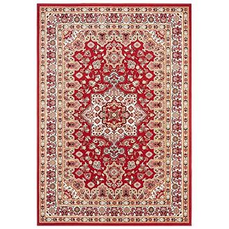 Nouristan Mirkan Orient Teppich - Wohnzimmerteppich Orientalisch Kurzflor Vintage Orientalischer Teppich für Esszimmer, Wohnzimmer, Schlafzimmer - Rot, 200x290c