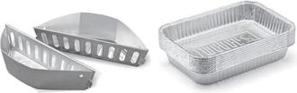 Weber 7403 Char-Basket Charcoal Briquet Holders & 6415 Small 7-1/2-Inch-by-5-inch Aluminum Drip Pans, Set of 10