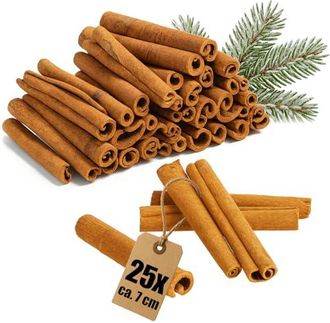 Com-Four 25x b&acirc;tons de cannelle d&eacute;coratifs - &Eacute;corce d&eacute;pices Cassia - Cannelle d&eacute;corative et artisanale pour couronnes, arrangements et projets de bricolage (25