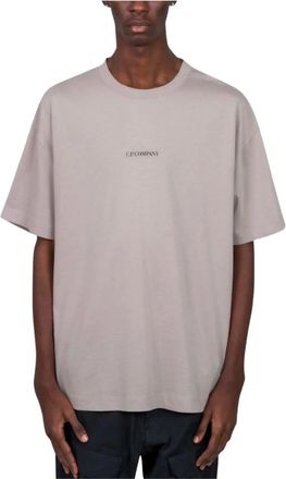 C.P. Company C.p. Company, Homme, Tops, Gris, Taille: L Logo Print T-Shirt