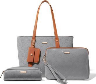 Miss Lulu Handtasche Tasche Damen Shopper Mittelgroß Schultertaschen 3 Pieces Set