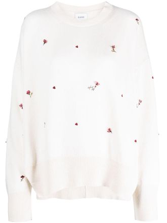 Barrie Bestickter Pullover - Nude