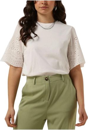 Y.A.S Yaslex SS TOP W. EMB Sleeves S - - Blouses & Shirts - Damen - Wei&szlig; - L