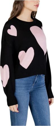 Only Only, Femme, Pulls, Noir, Taille: 42 FR Pull Tricot Manches Longues Col Rond