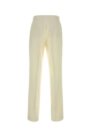 Versace Mens Ivory Wool Blend Pant Offwhite Exterior: Nylon Pantaloni Trousers