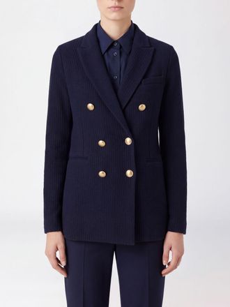 Circolo 1901 Blazer crois&eacute; en laine m&eacute;lang&eacute;e &agrave; revers en pointe
