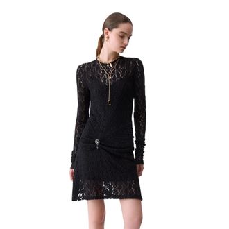 Liu Jo Wf6252J397522222 Robe Courte en Dentelle - Femme - Robes - Noir - Taille: 40 FR
