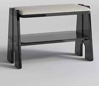 Generic Schuhregalbank Aus Acryl Mit Kissen, Kreativer Schuhersatzhocker, Eingangsbank for Wohnzimmer, Schlafzimmer, Flur, Bernstein/Schwarz(Black,60x30x42cm)