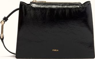 Furla Nuvola Umh&auml;ngetasche S Nero Schwarz Venice-lackleder Damen