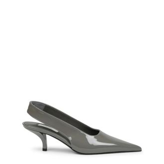 Toteme Escarpins en cuir de veau &agrave; bride arri&egrave;re - Femme - Chaussures - Gris - Taille: 37 EU
