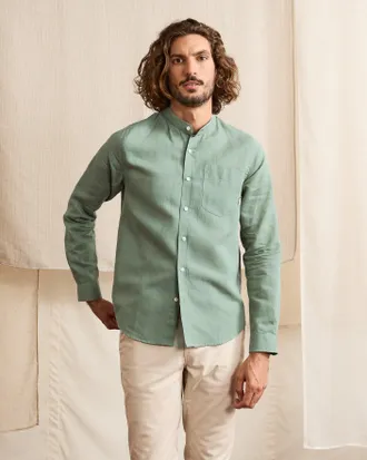 Faguo Chemise en lin vert clair
